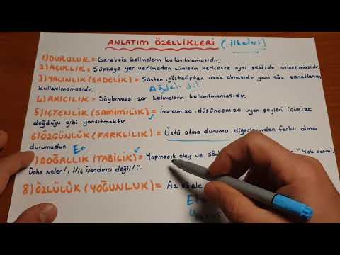 LGS, TÜRKÇE ANLATIM ÖZELLIKLERI ( ANLATIM ILKELERI) UĞUR ADIGÜZEL
