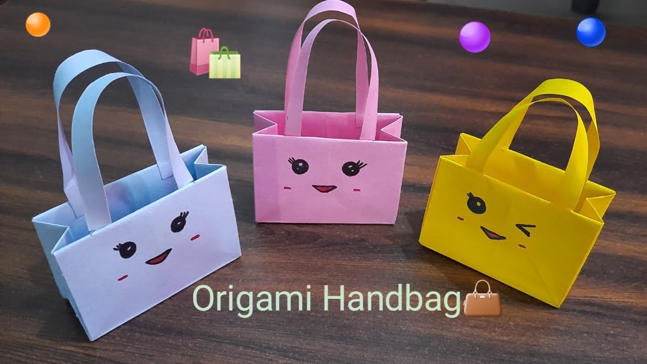 Mini origami bag 🛍🛍👜 || miniature paper craft - YouTube