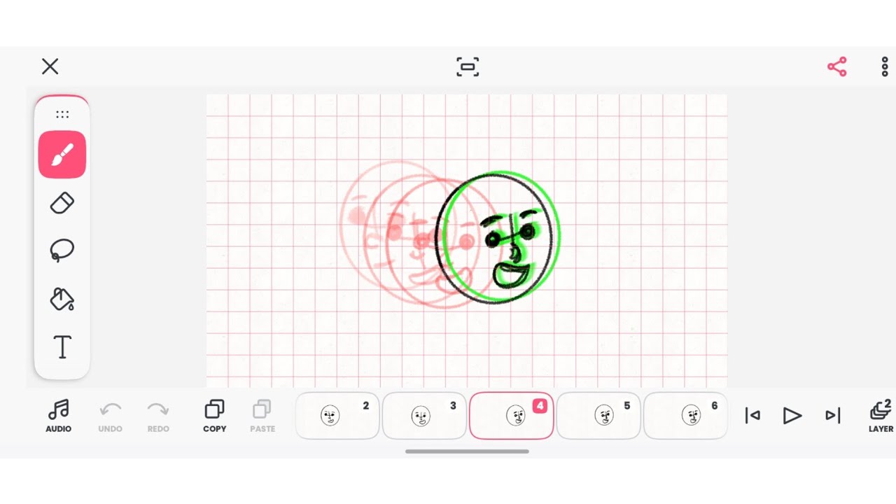 Flipaclip- head turn animation time-lapse - YouTube