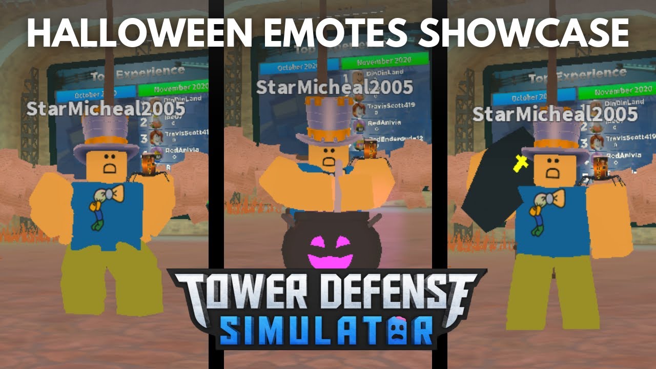 ALL 3 HALLOWEEN EMOTES SHOWCASE | Roblox Tower Defense Simulator - YouTube