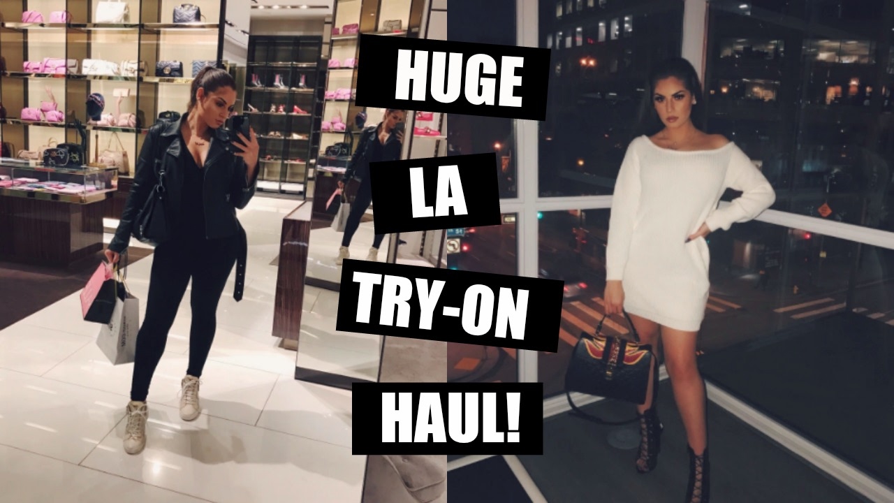 WHAT I GOT IN LA♡ TRY ON CLOTHING HAUL - YouTube