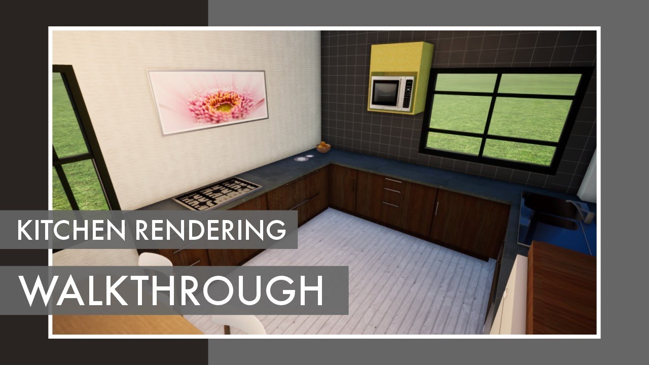 Kitchen rendering walkthrough - YouTube