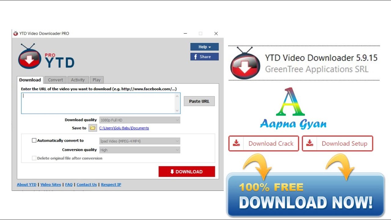 Crack_YTD Video Downloader 5.9.15| Aapna Gyan - YouTube