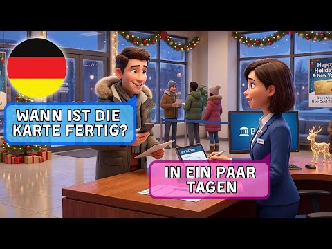 Almanca öğrenin | Bankada Geçebilecek 10 Basit Diyalog | A1–A2