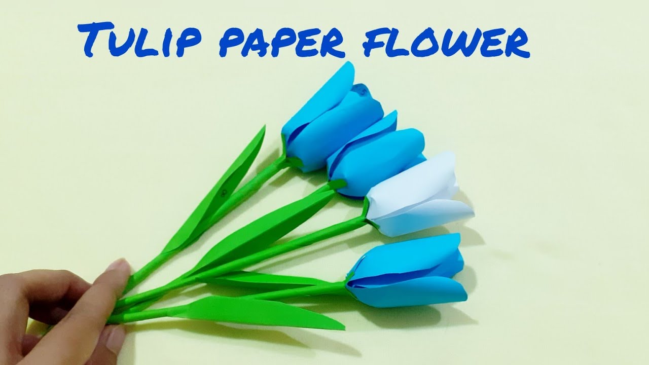 Tulip paper flower/How to make tulip paper flowers - YouTube