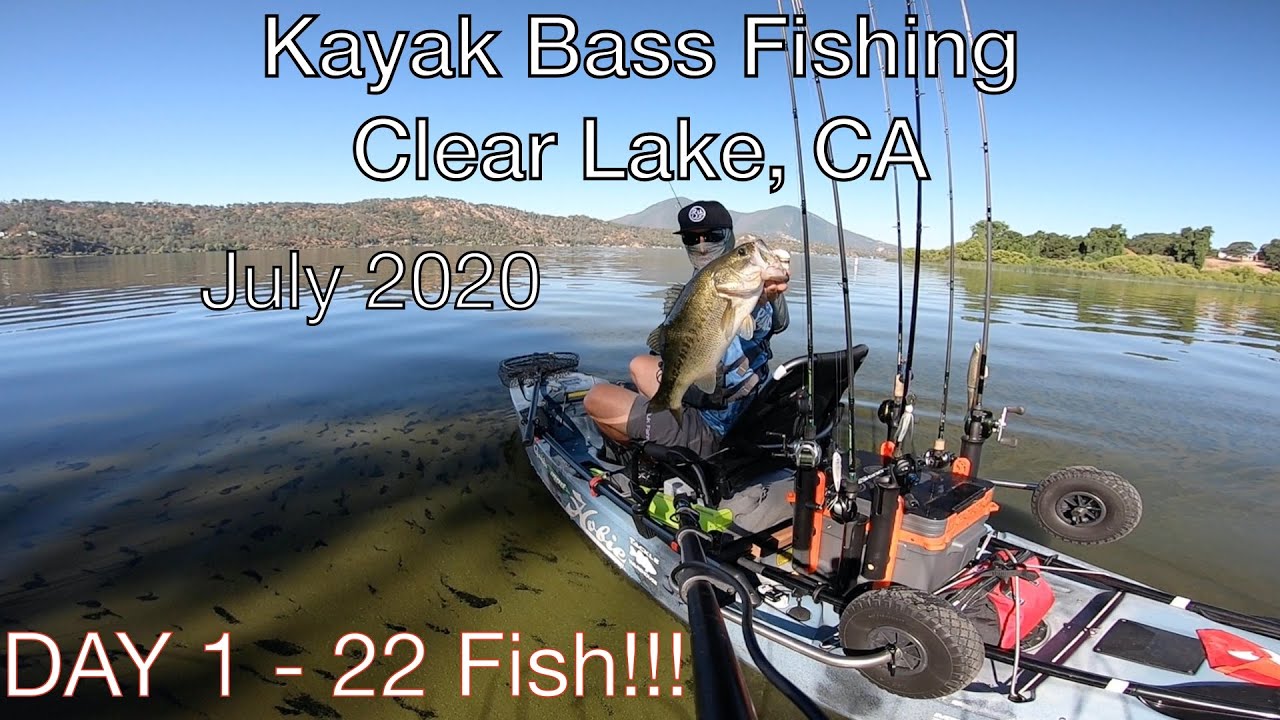 Amazing Day Kayak Bass Fishing Clear Lake CA (Day 1 - 22 fish!!) - YouTube
