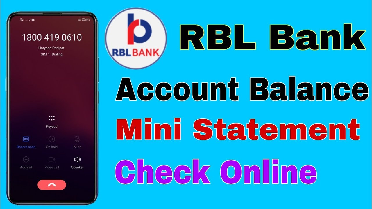 RBL Bank Account Balance Check Online / Rbl bank mini statement check ...