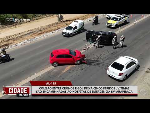 COLISÃO ENTRE CARROS DEIXA CINCO FERIDOS NA AL 115, VÍTIMAS SÃO SCORRIDAS AO HOSPITAL DE EMERGÊNCIA
