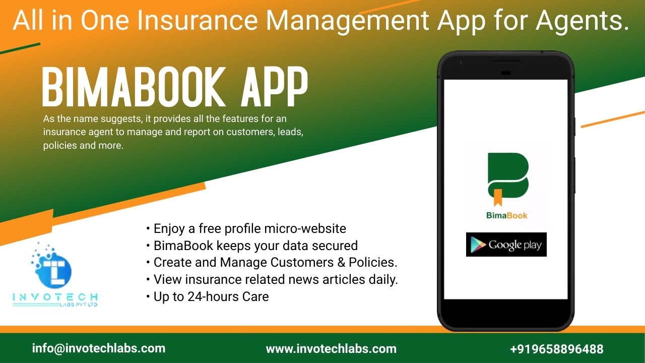 BIMABOOK || ANDROID APP FOR INSURANCE AGENT'S || TUTORIAL || FREE ...