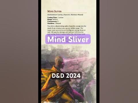 DnD 2024 Mind Sliver - Level 0 Spell (Cantrip) #dnd2024 - YouTube