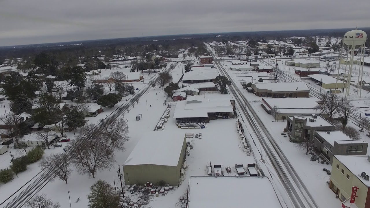 Snow in Alma, GA 1-13-18 Aerial Footage - YouTube