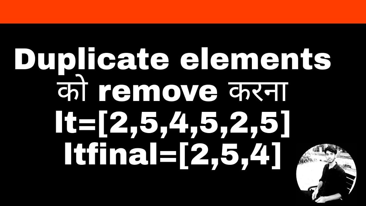 Remove Duplicate Elements In A List In Python Important ions Remove Duplicate Elements In A List In Python Important ions