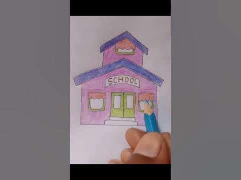 How to draw a school building|| school drawing easy - YouTube