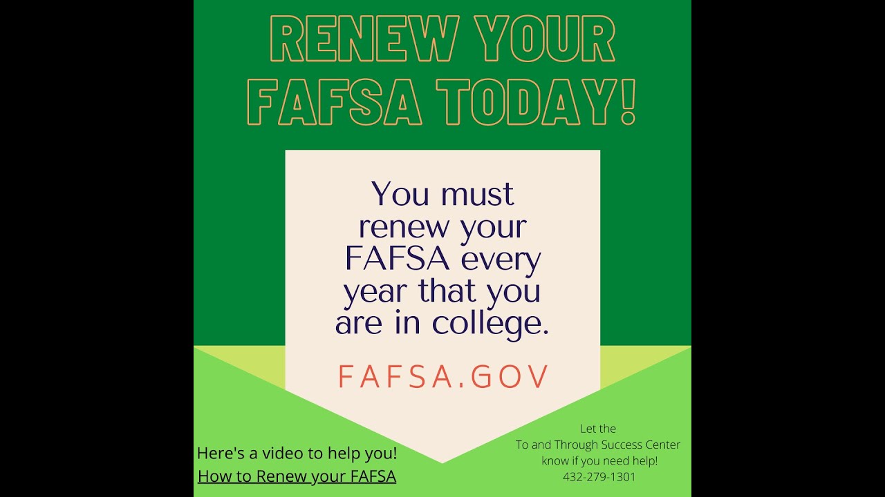 How to renew the FAFSA for 2021 2022 - YouTube