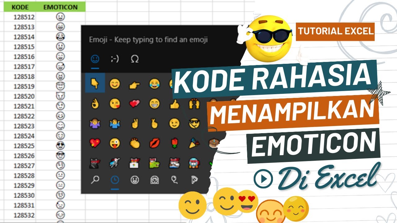 KODE RAHASIA UNTUK MENAMPILKAN EMOTICON DI MS EXCEL - YouTube