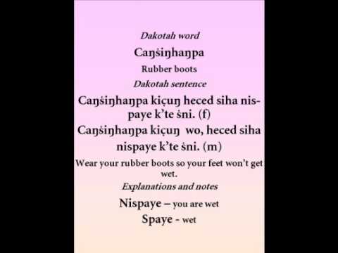 Dakota Language book Clothing.wmv - YouTube
