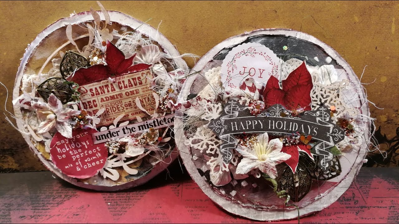 Virág Réti - Christmas Card Scrapbooking Tutorial - #23 - "Under the ...