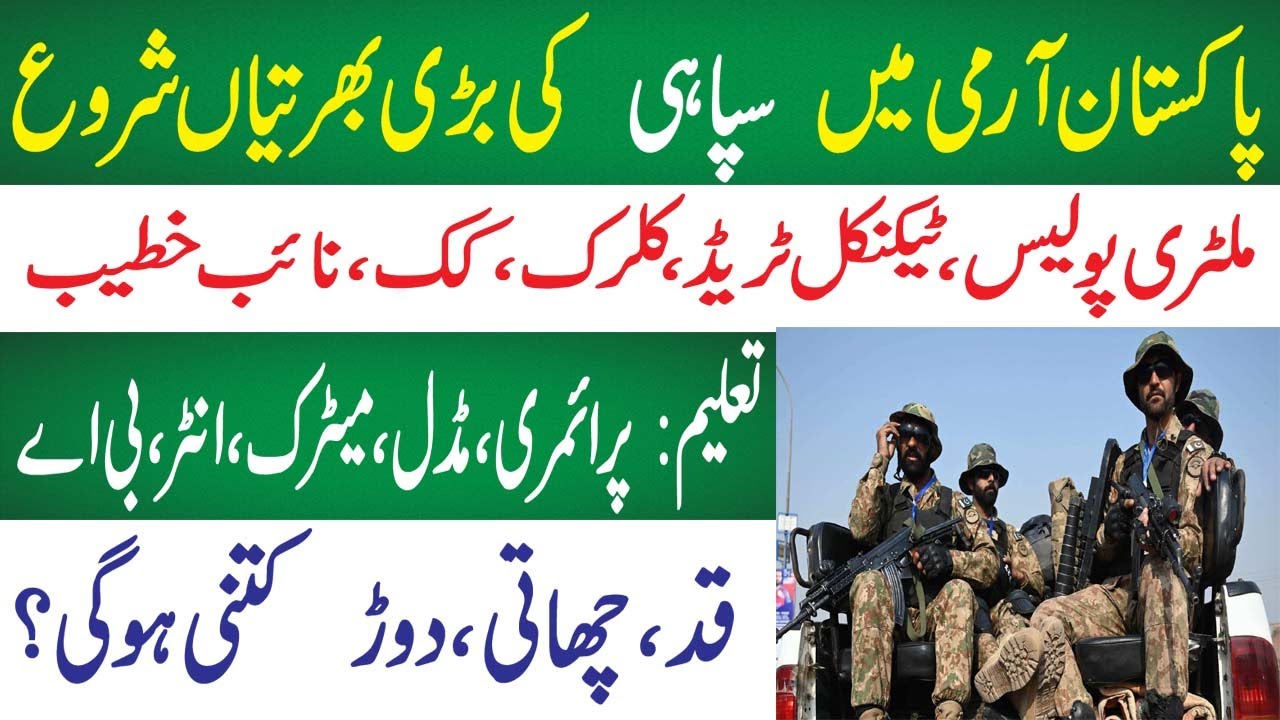Pakistan Army Sepoy Jobs 2025 joinpakarmy gov pk Apply Online ...