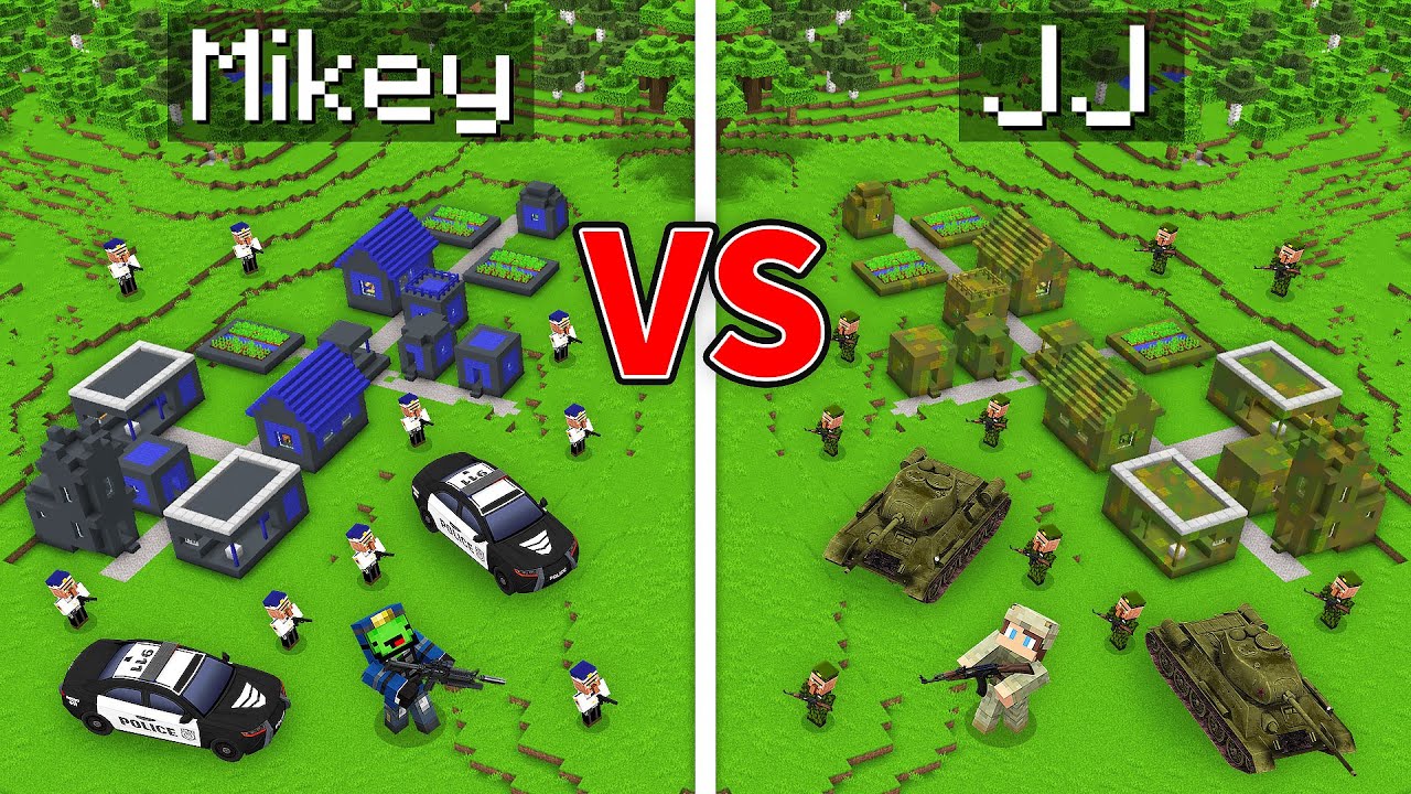 Mikey FBI vs JJ MILITARY Village Survival Battle in Minecraft (Maizen) - YouTube