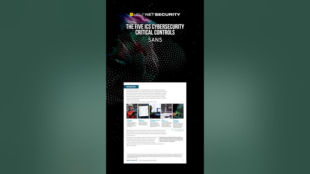 The five ICS cybersecurity critical controls #cybersecurity #whitepaper ...