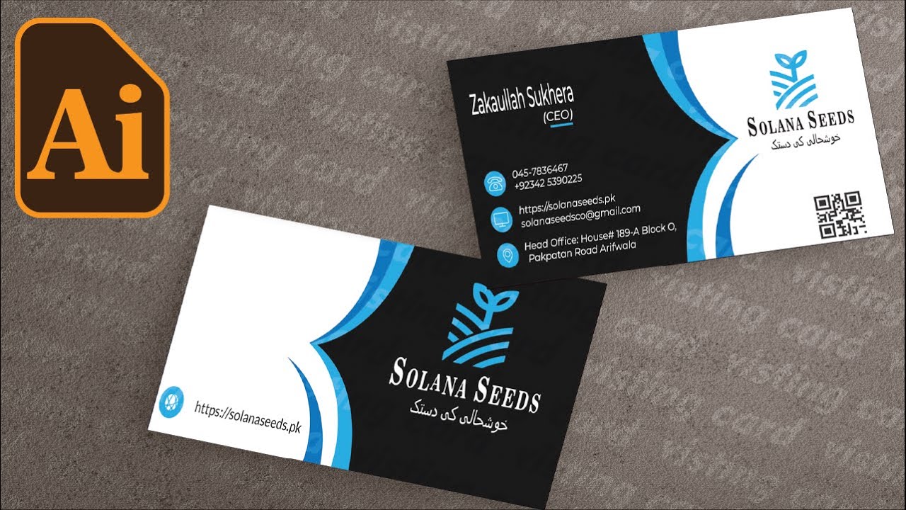 How to Create Business Card in Adobe Illustrator Cc | Visiting card ...