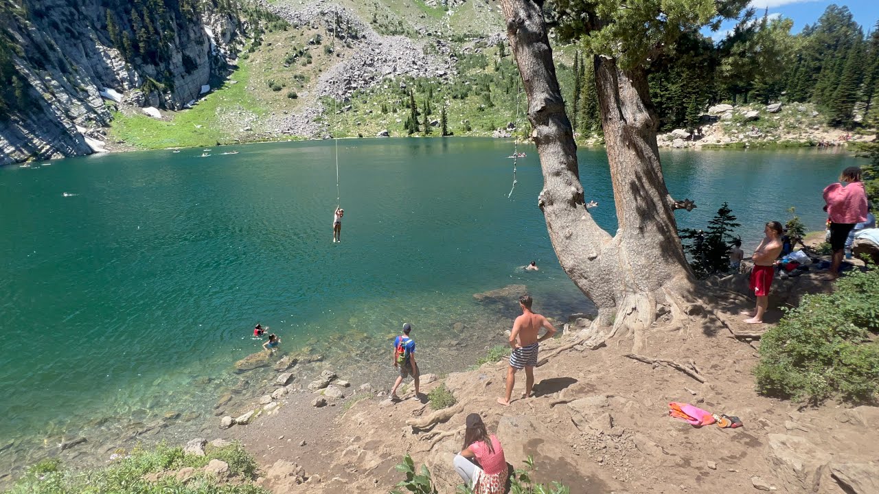 Bloomington Lake: Rope Swing, Cliff Jump, & Cows - YouTube
