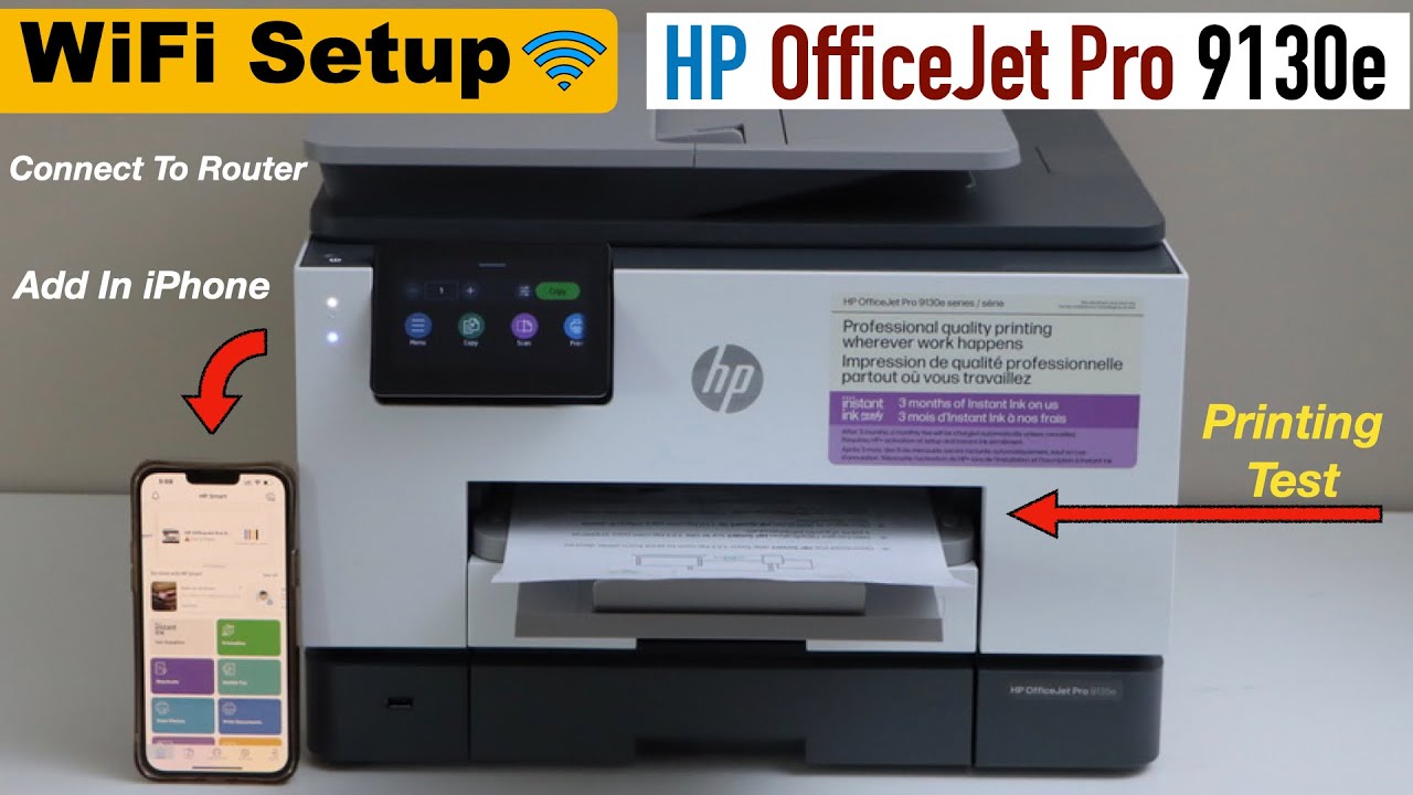 HP OfficeJet Pro 9130e WiFi Setup, Connect To Wireless Network, Install ...