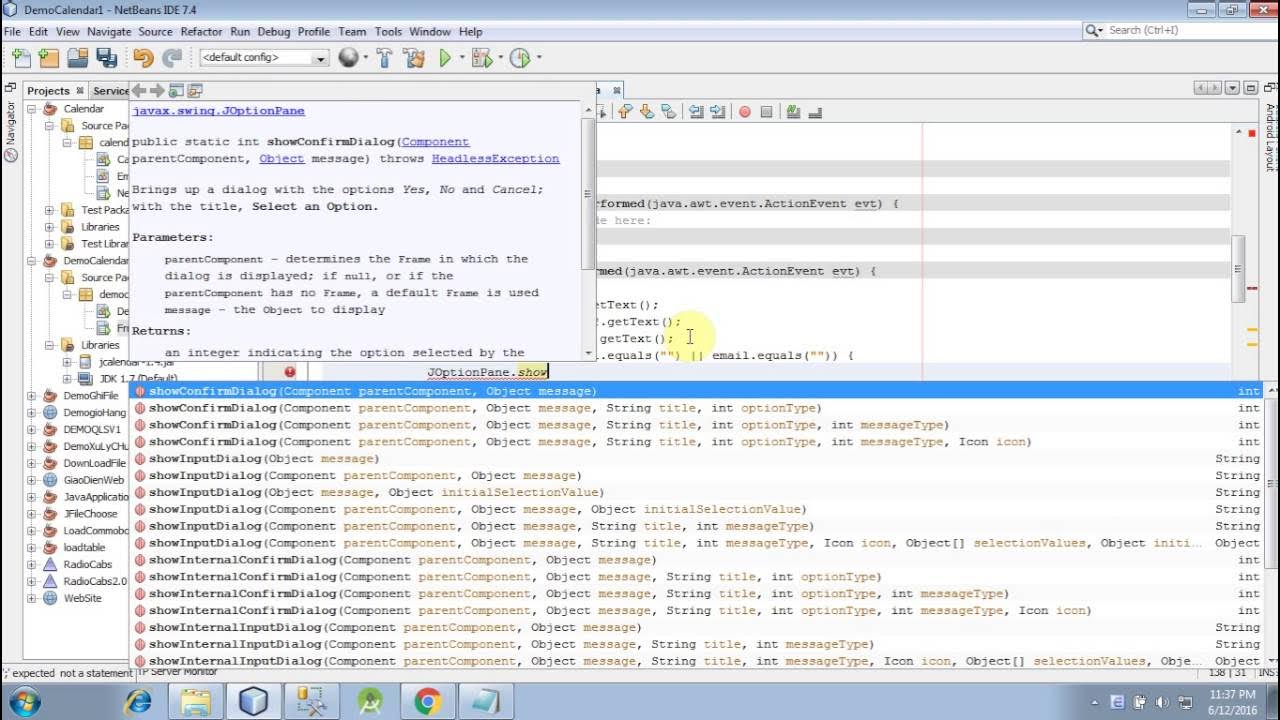 Jcalendar and JDatechooser java swing - YouTube
