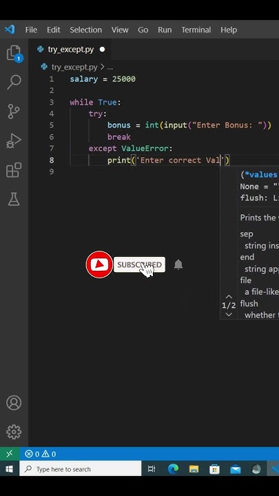 Try Except Function In Python 5100th Python Coding Challenge