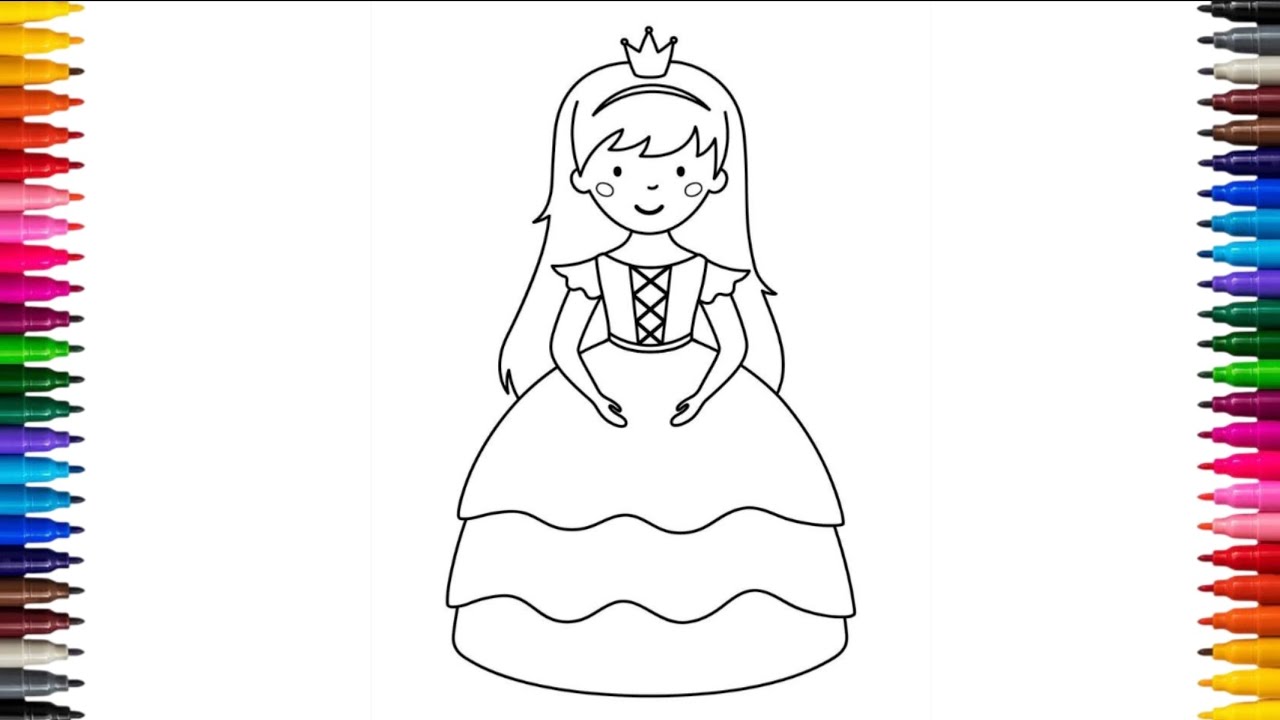 Cute Fairy Princess Drawing and Coloring for kids || Kids art and ...