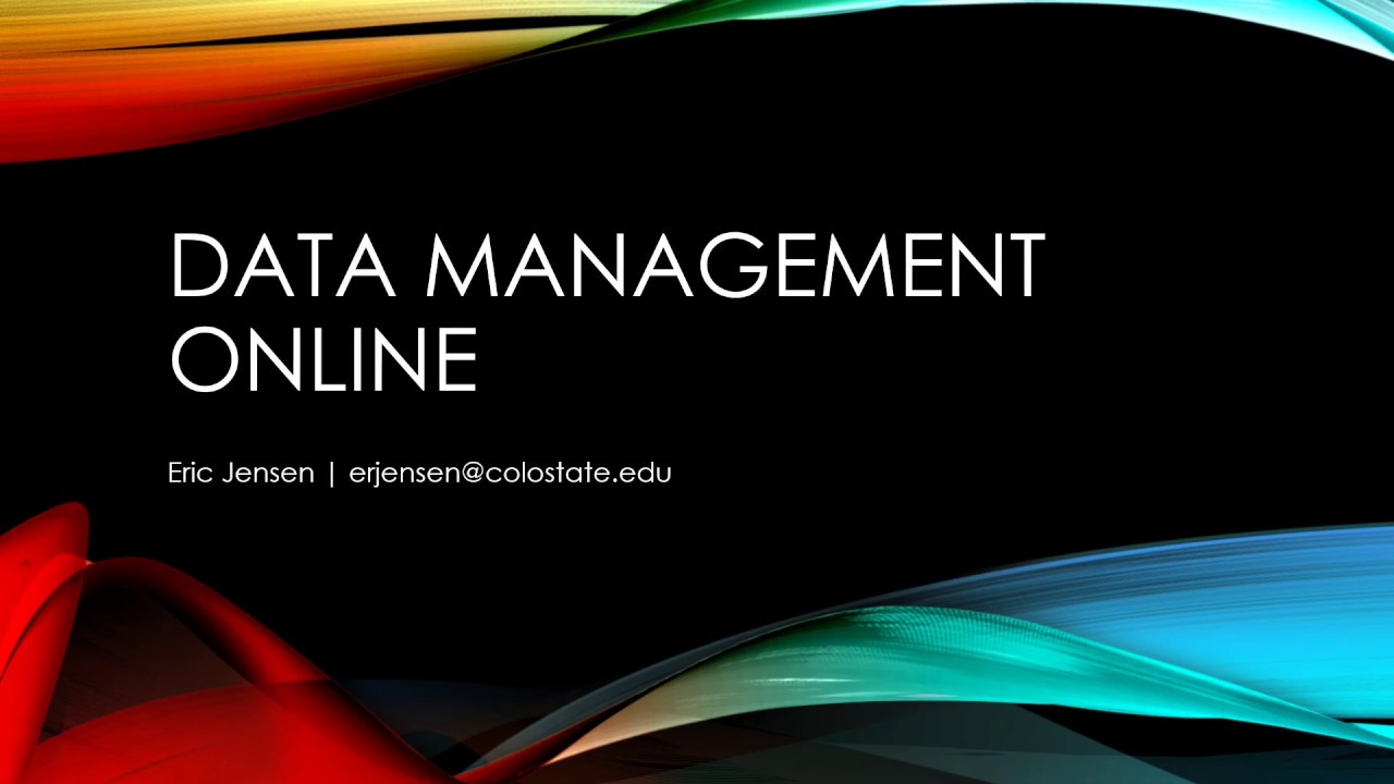 Data Management for NR323 Online - YouTube