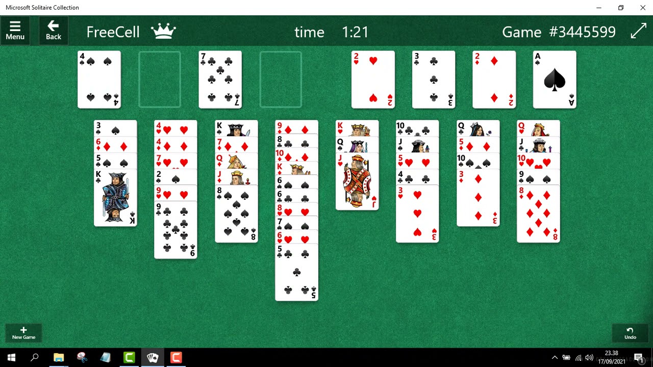 Microsoft Solitaire Collection "FreeCell" - Winning in 2 min 54 sec ...