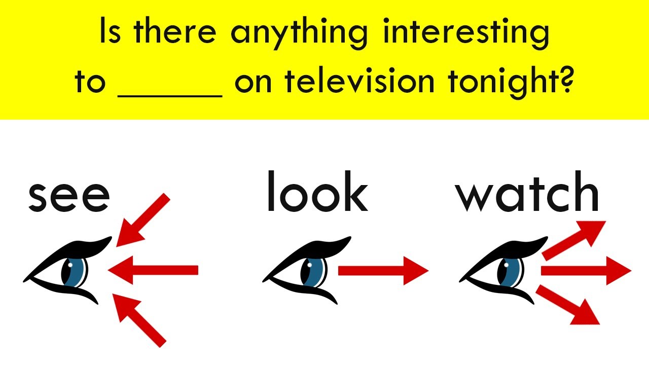 Do You Know The Differences Between See Look And Watch YouTube