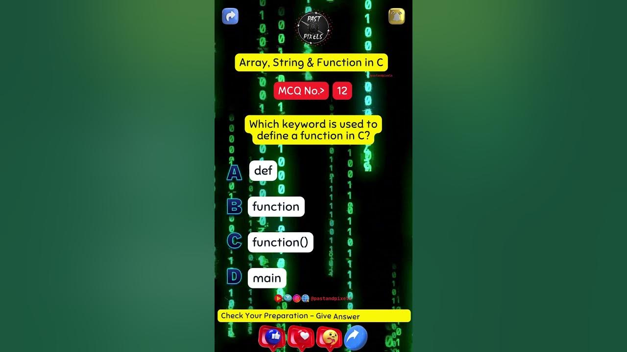 Array Strings & Functions MCQs 12/30 #pastandpixels #clanguage #upboardclass10 #upboard - YouTube