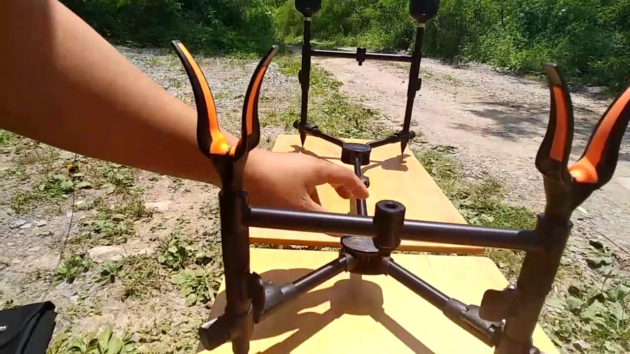 [잉어낚시 한마리만] 폭스 받침틀 리뷰 Fox Black Label Complete 3-Rod Compact Pod - YouTube