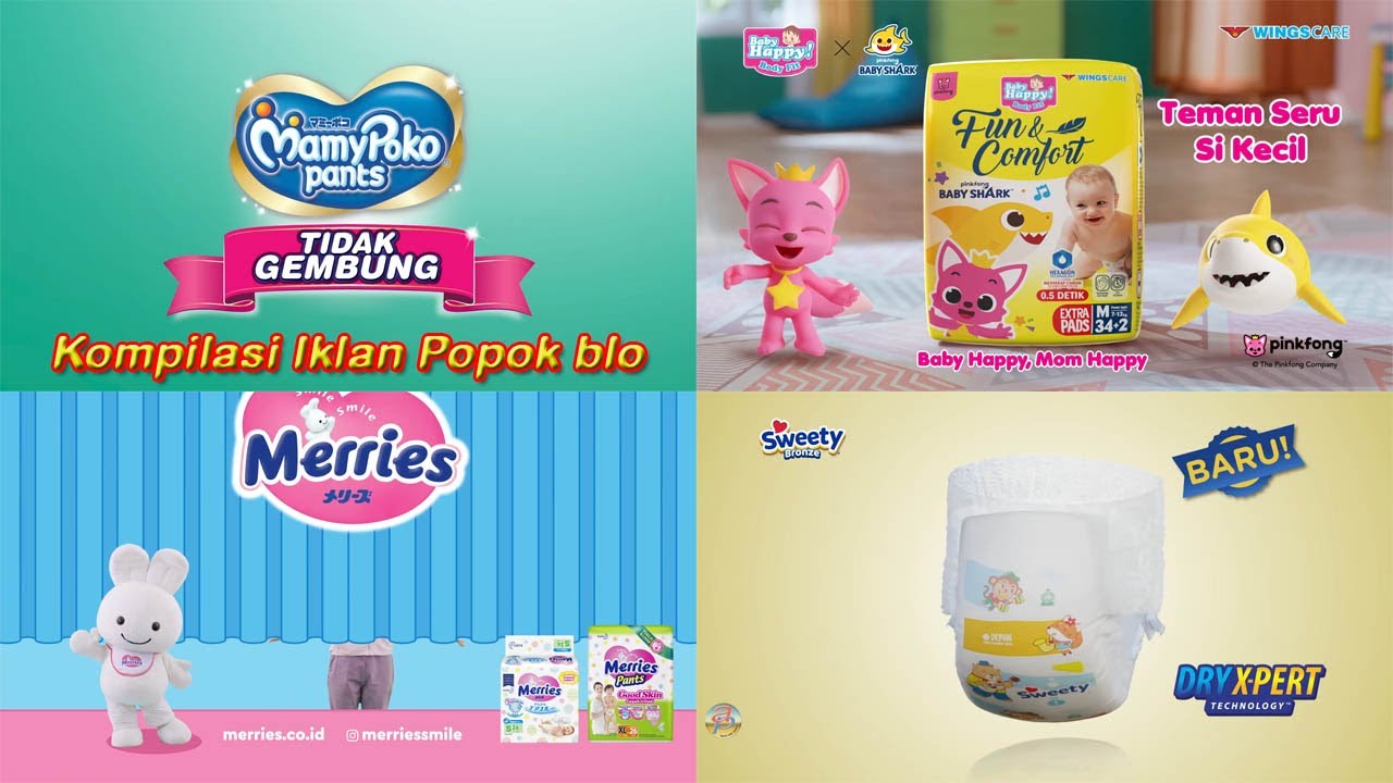 Kompilasi Iklan Popok Bayi | MamyPoko | Sweety | BabyHappy | Merries ...