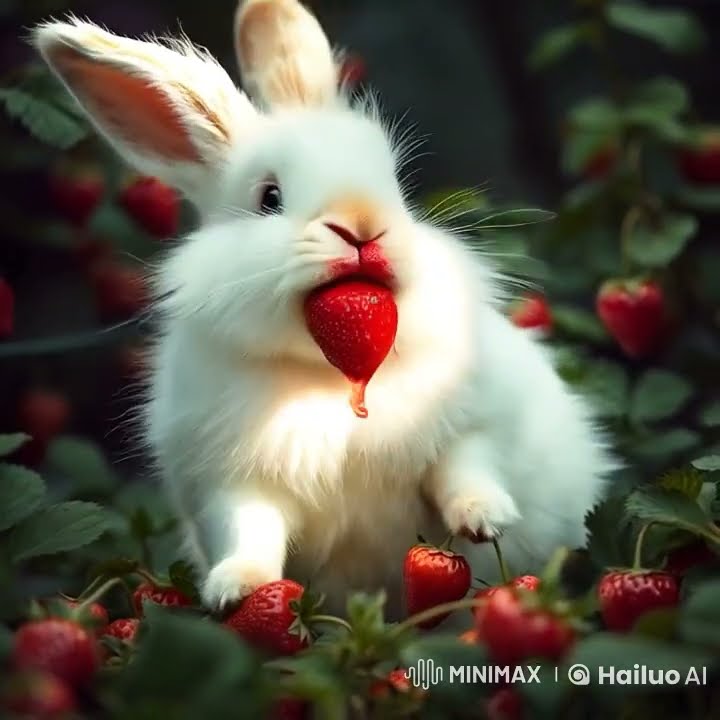 Cute rabbit eats strawberries | cutest eater ever #bunny #eating # ...