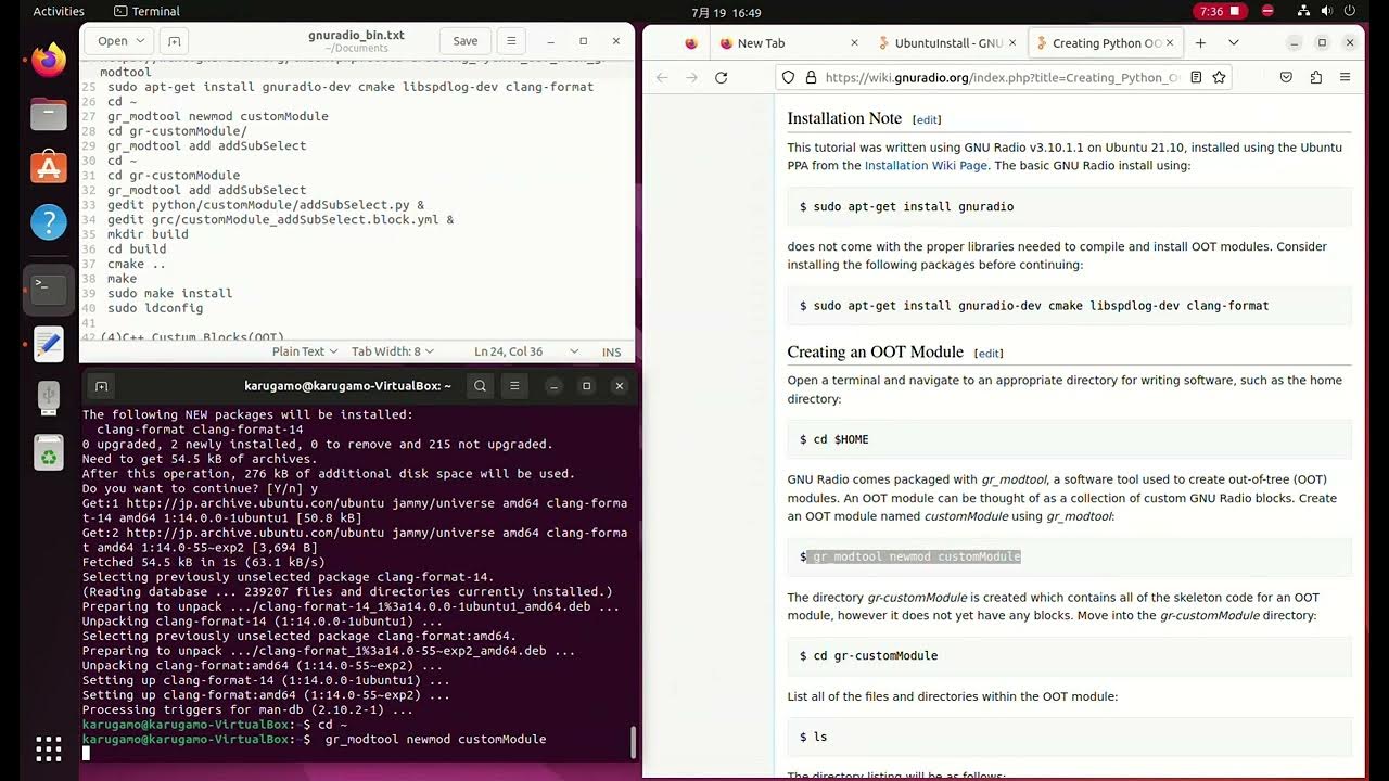 Install GnuRadio on Ubuntu 22.04(Part2/2).Using USRP B200 & Custum Blocks(OOT). *no sound - YouTube