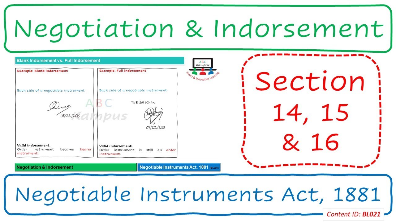 Section 14 15 16 Negotiation Indorsement Negotiable Instruments section-14-15-16-negotiation-indorsement-negotiable-instruments