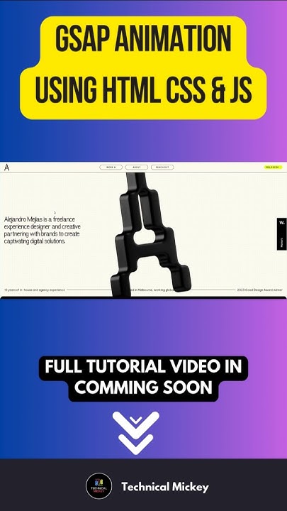 🚀 3D Portfolio Website in 60 Seconds! | GSAP, HTML, CSS & JavaScript - YouTube
