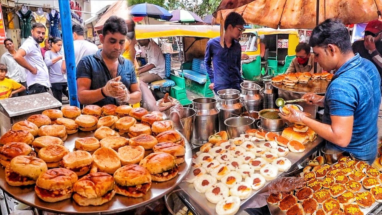 Rs.25 Only | 1000+ Dabeli Daily, Garma Garm Golgappa | Ahmedabad Street ...