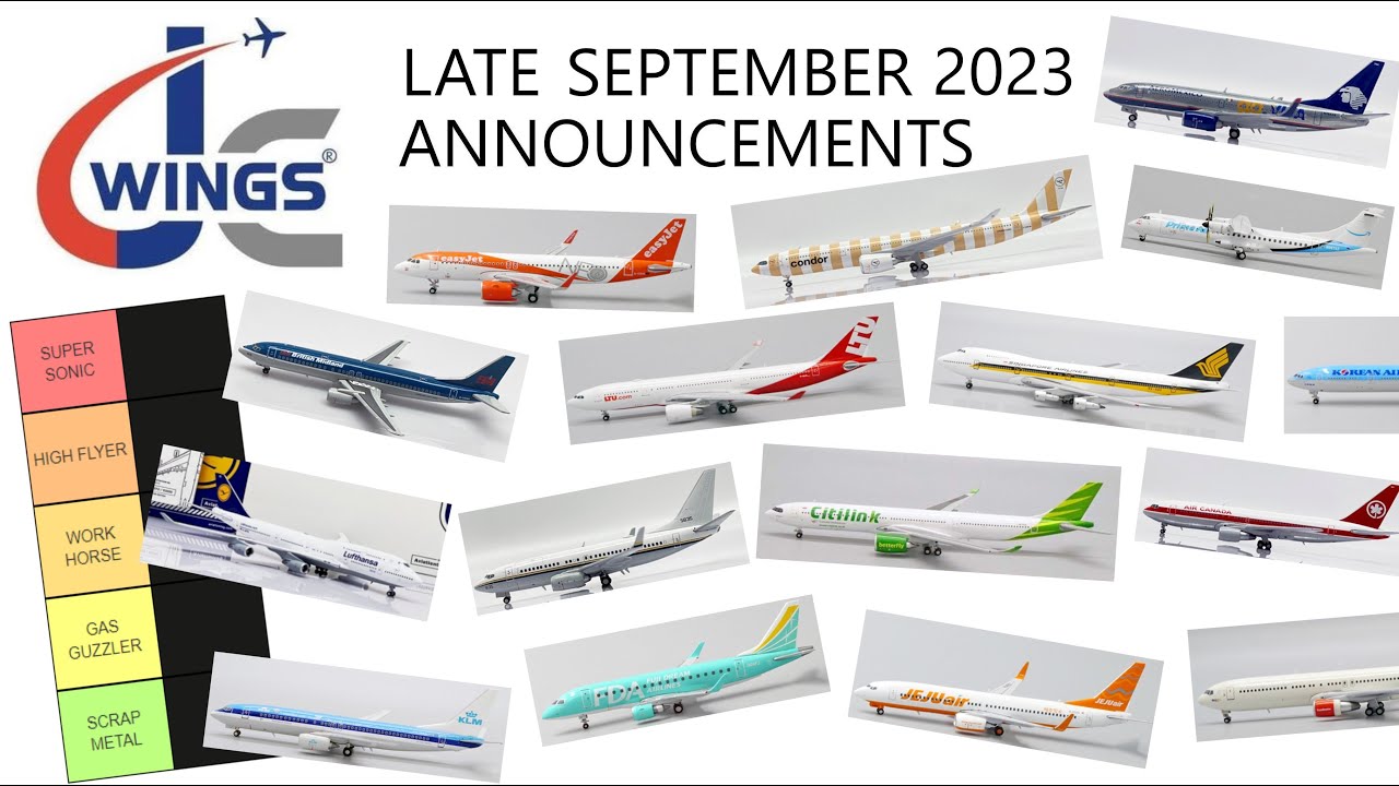 Ranking JC Wings 1:400 Scale Late September 2023 Announcements in 1:400 ...