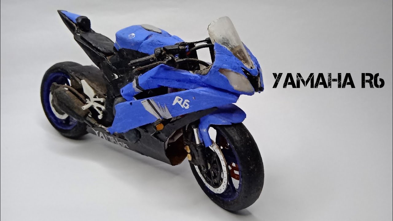 OLD YAMAHA R6 - How to make a old yamaha R6 paper modelling bike - YouTube