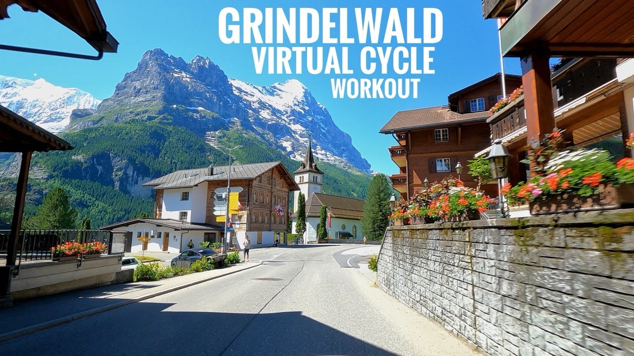 Grindelwald Switzerland Virtual Cycle Workout With Music | Virtual Bike ...