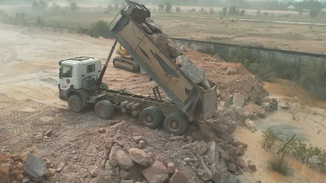 Next Level Active Big Land Filling Process The Dozer Moving Rock ...