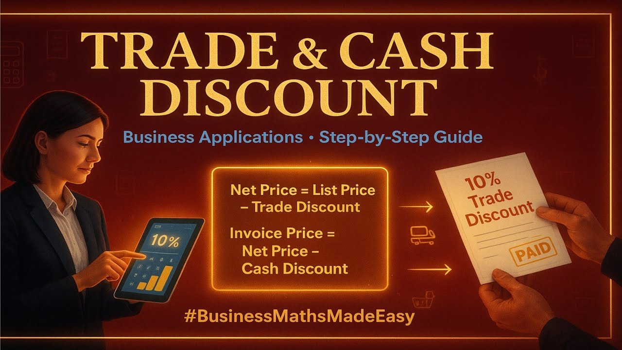 TRADE & CASH DISCOUNT(BUSINESS MATHEMATICS)~SESSION 1 - YouTube