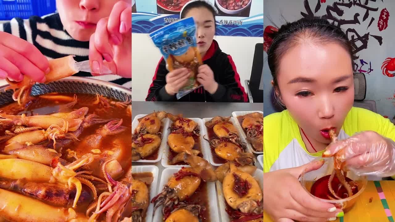 Asmr Spicy Seafood Boil Crab Octopus Scallop Enoki Mushroom 107