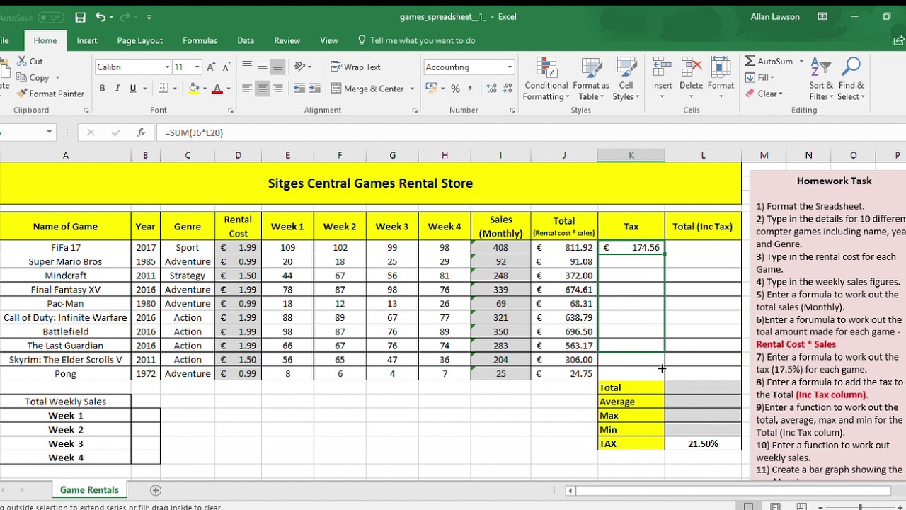 Games Spreadsheet 1 Excel 22 11 2017 13 10 05 YouTube games-spreadsheet-1-excel-22-11-2017-13-10-05-youtube