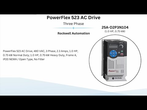 Rockwell Automation PowerFlex 523 AC Drive Three Phase 25A-D2P3N104, 25A-D6P0N104, 25A-D010N104 ...