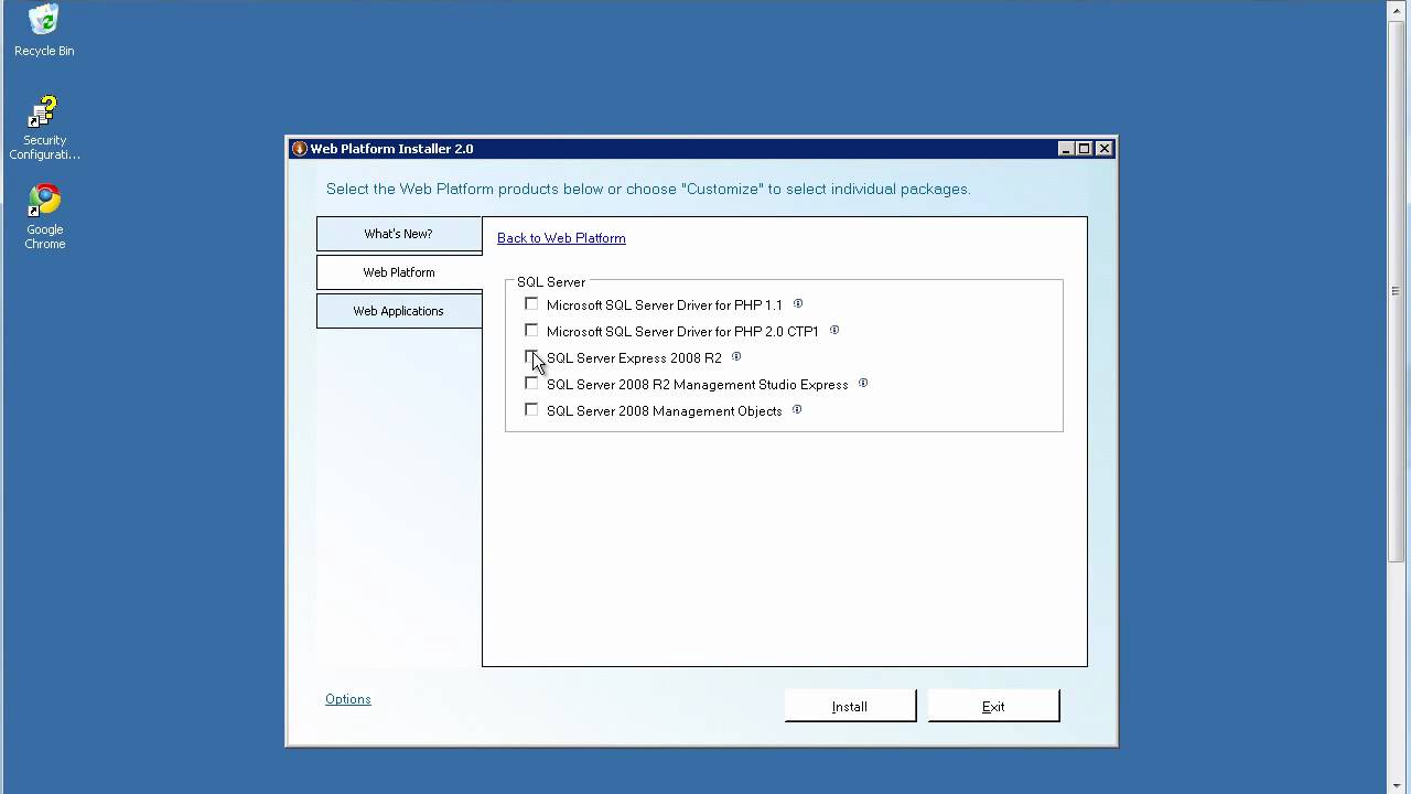 Install the required web server software using the Microsoft Web ...